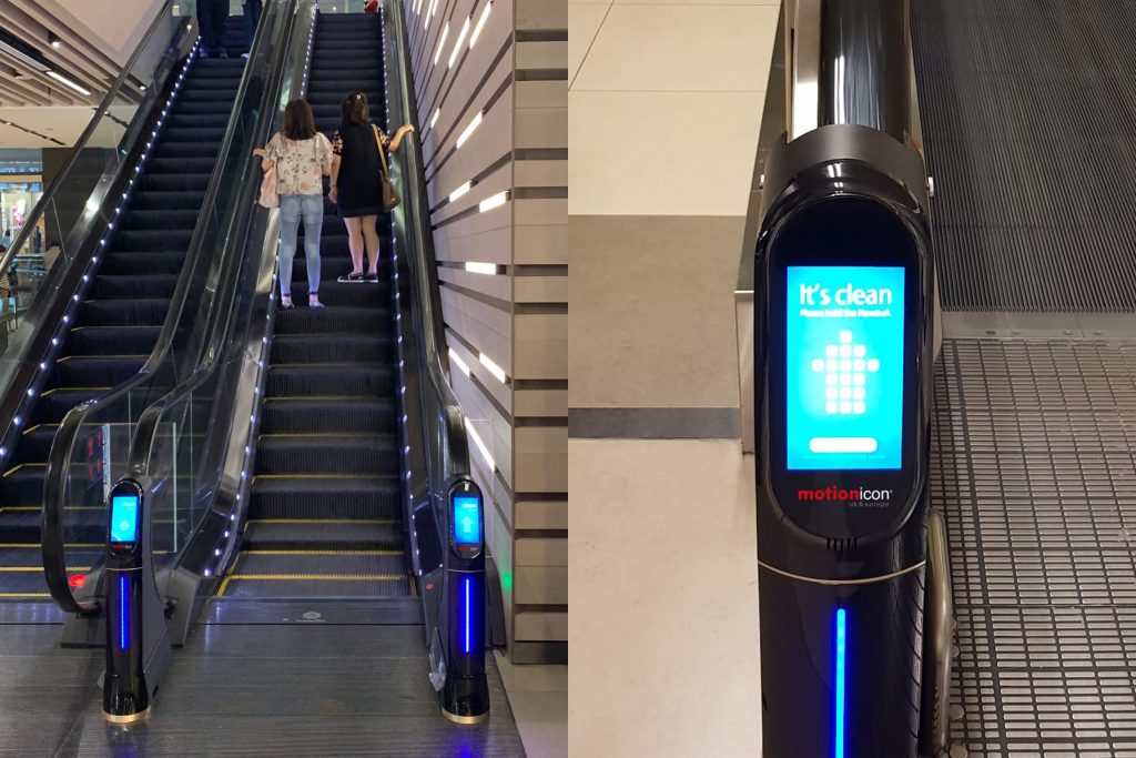 Escalator Handrail Sterilisers - Motion Icon UK and Europe